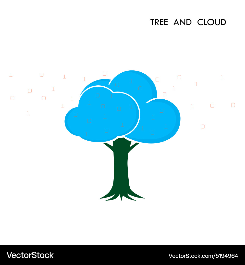 Tree cloud logo design template Royalty Free Vector Image