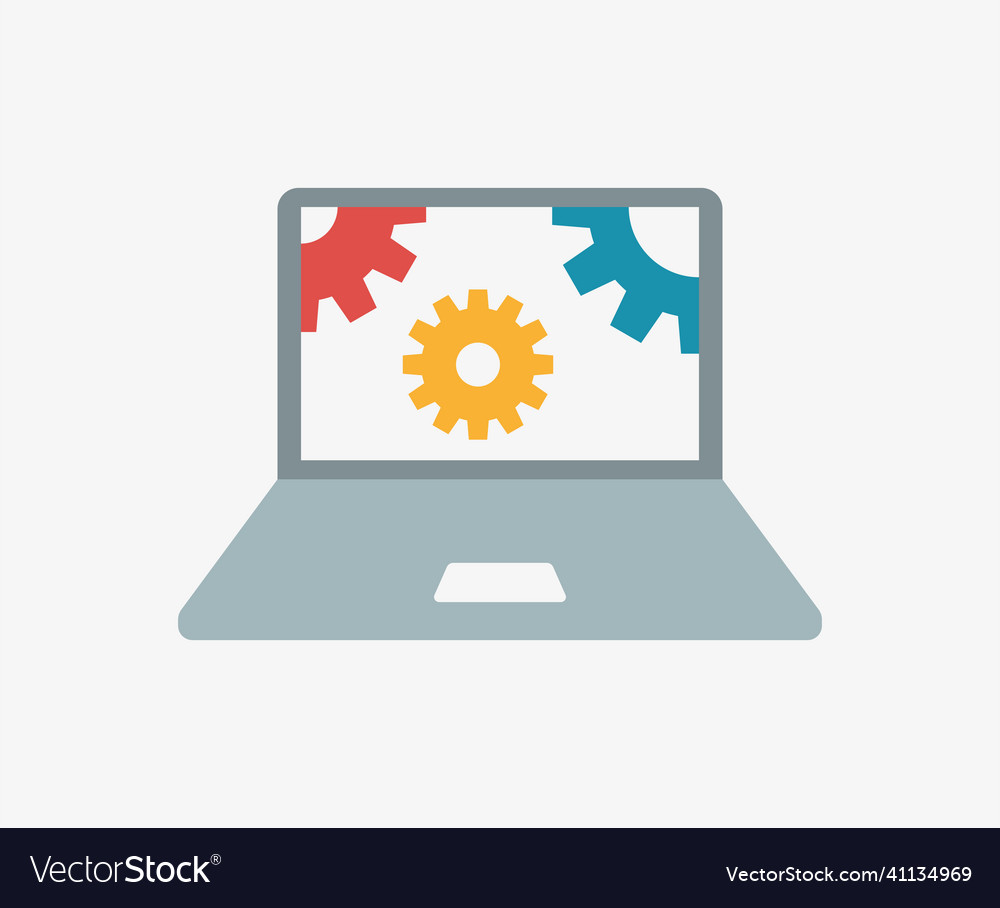 Automation icon laptop and gear pictograph Vector Image