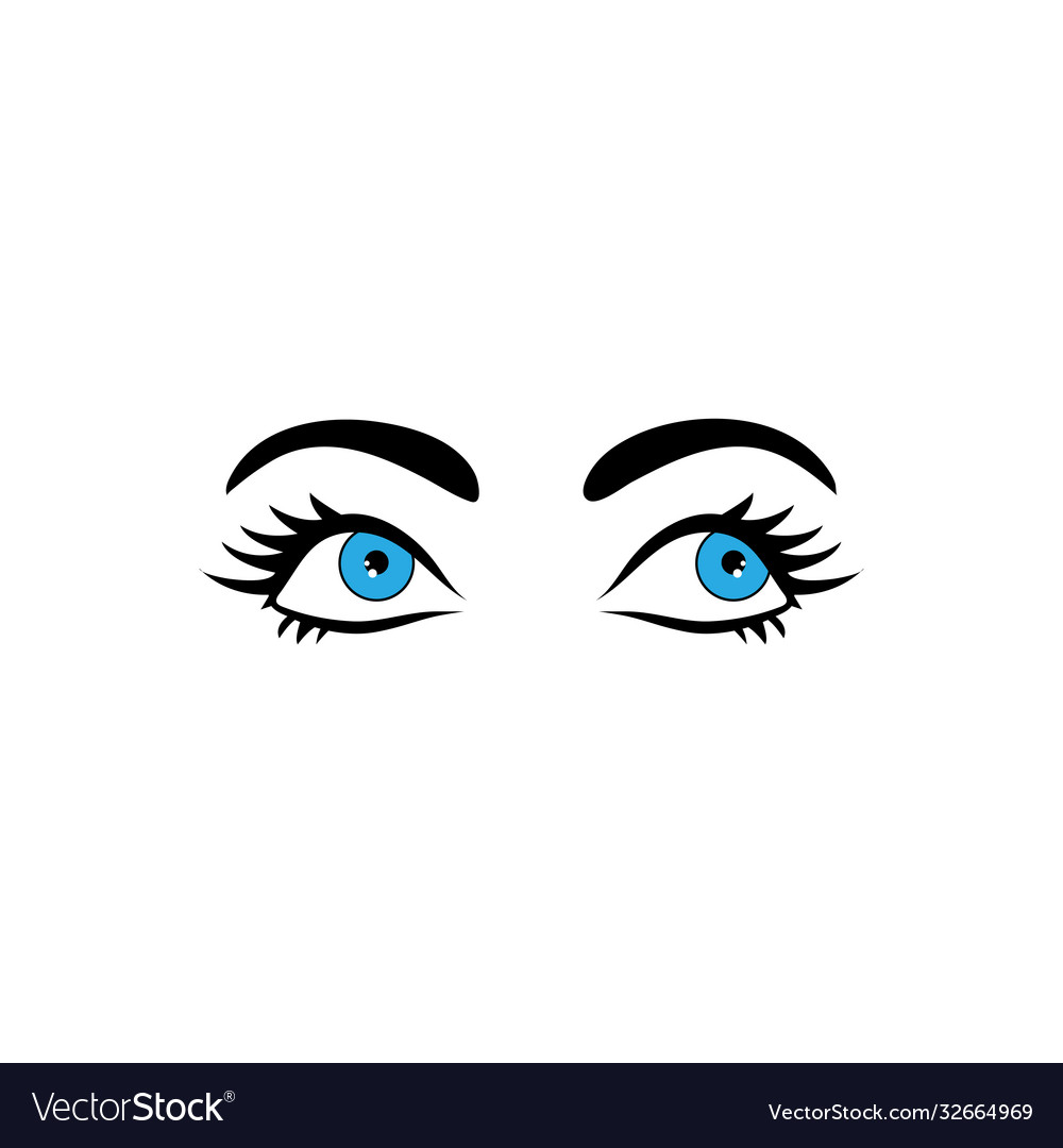 Blue eye thinking Royalty Free Vector Image - VectorStock