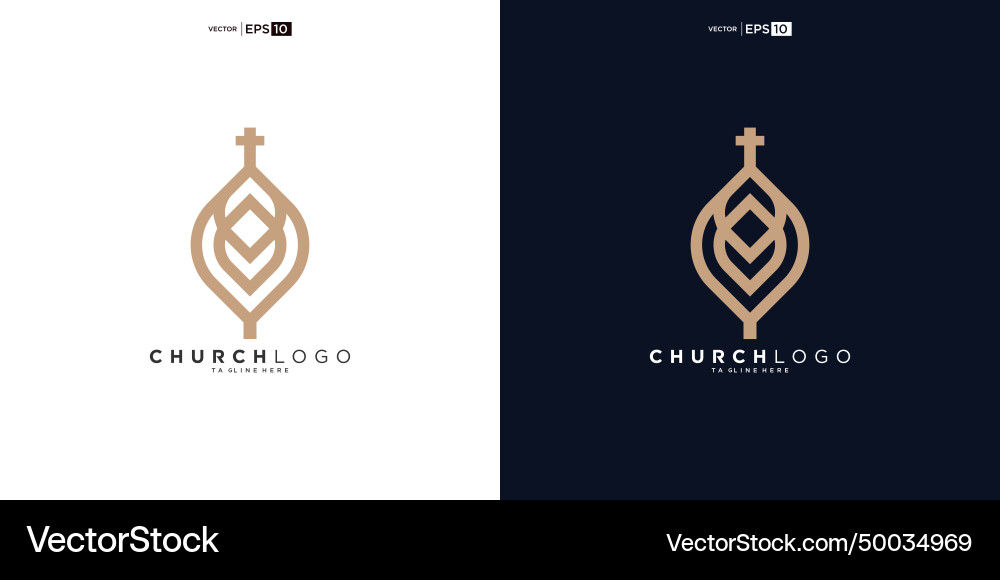 Church logo design inspiration Royalty Free Vector Image