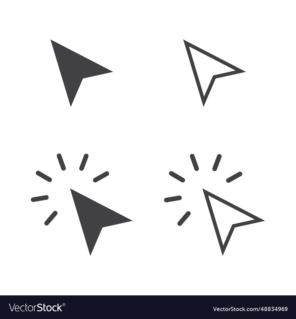 Click icon set pointer arrow icon cursor icon Vector Image Click icon set pointer arrow icon cursor icon Vector Image