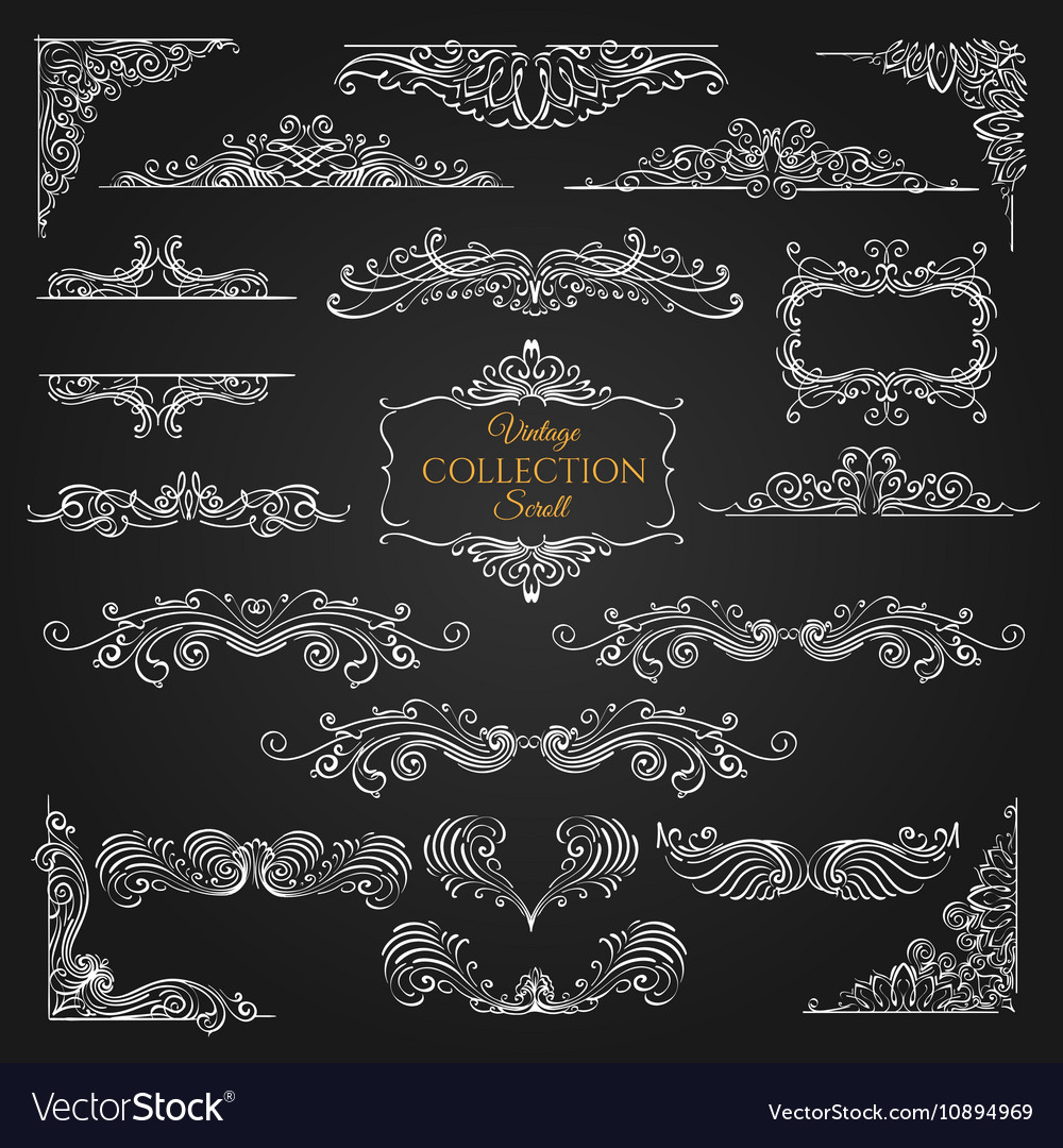 Ornate scroll elements collection Royalty Free Vector Image