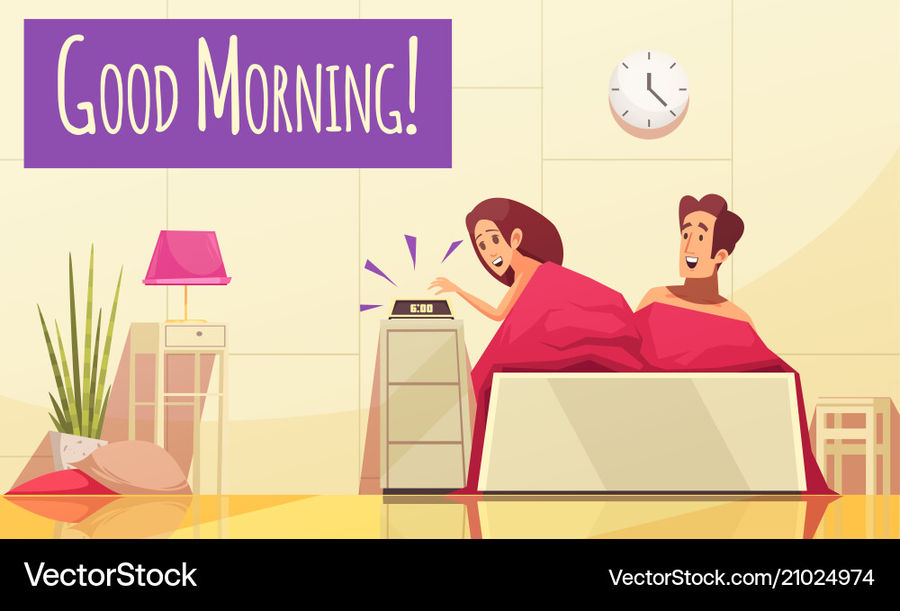 Cartoon morning backround Royalty Free Vector Image