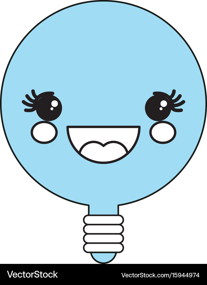 Cute bulb kawaii Royalty Free Vector Image - VectorStock