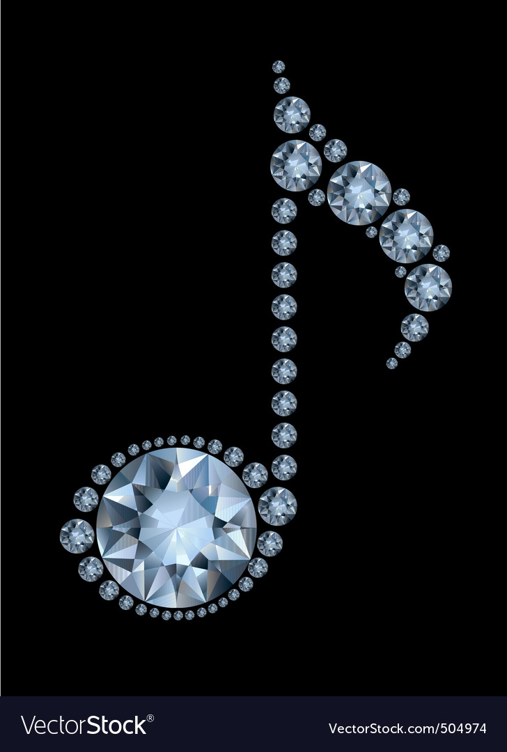 Metallic music note Royalty Free Vector Image - VectorStock