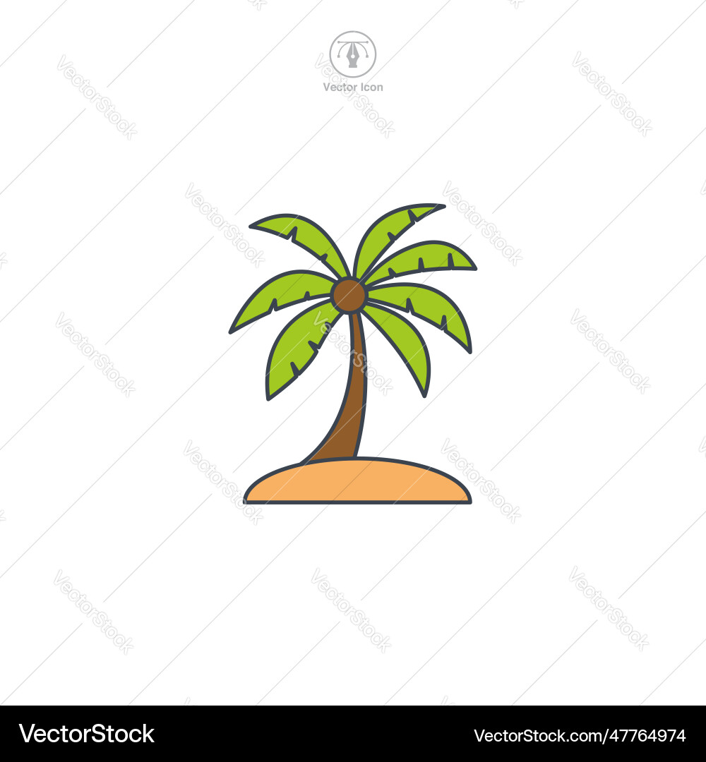 Palm tree icon symbol isolated on white background