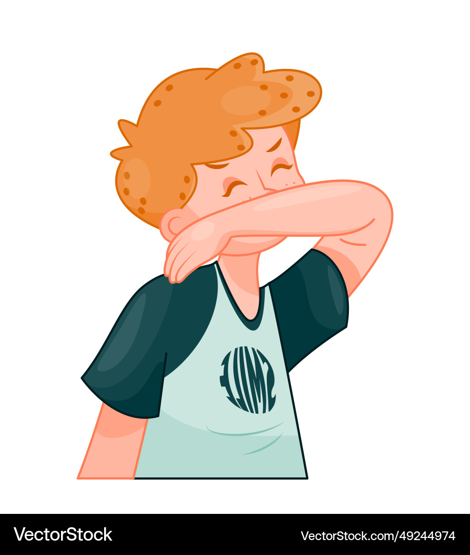 Sick boy concept Royalty Free Vector Image - VectorStock