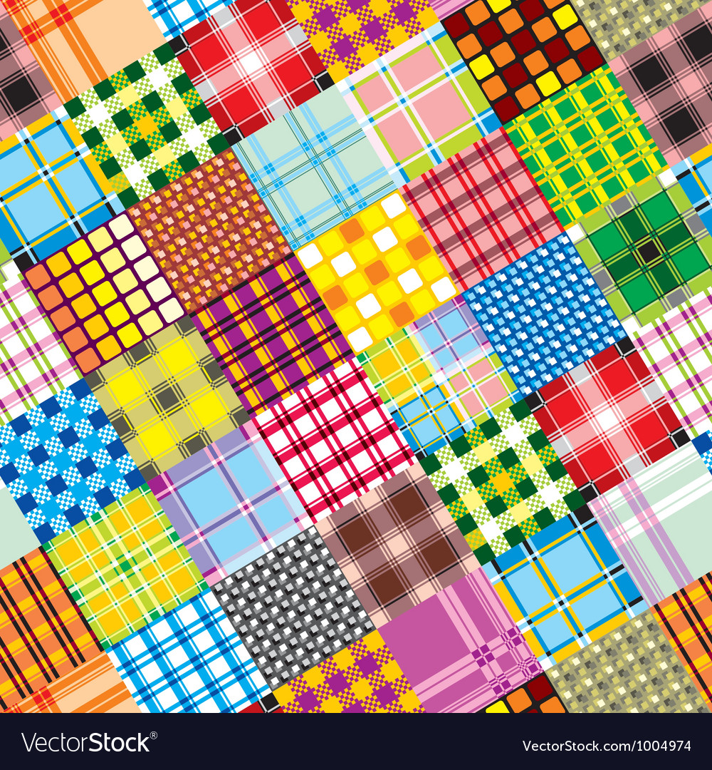Textile patchwork square Royalty Free Vector Image