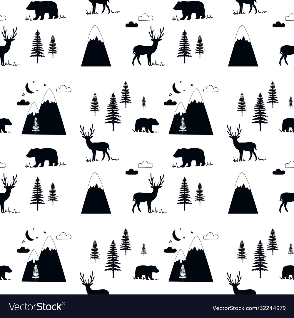 Forest seamless pattern Royalty Free Vector Image