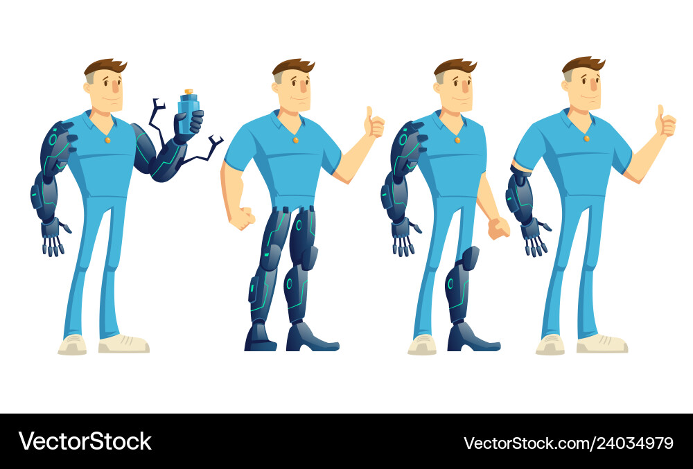 Future robotic hand and leg prosthesis Royalty Free Vector