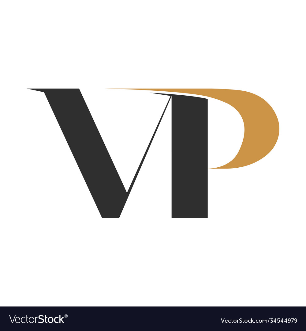 Initial letter vp logo or pv design Royalty Free Vector