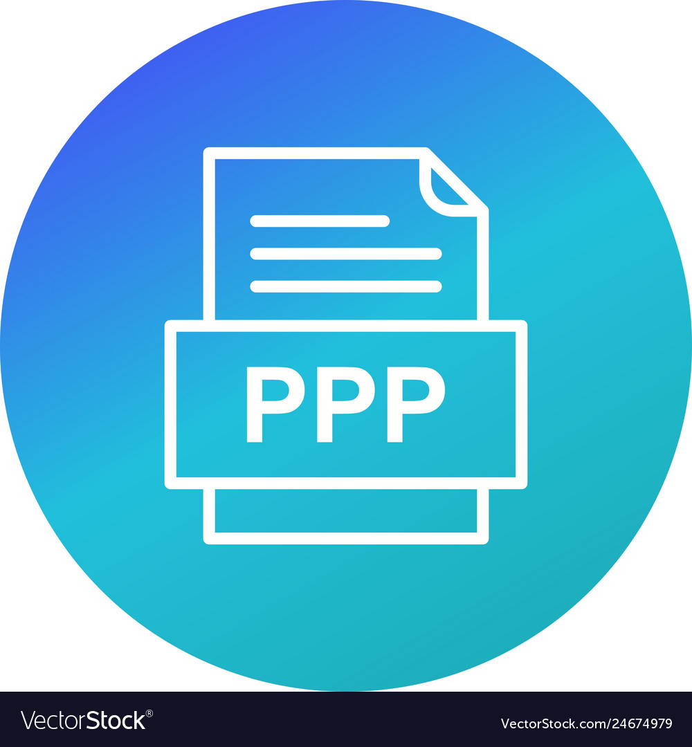 Ppp file document icon Royalty Free Vector Image