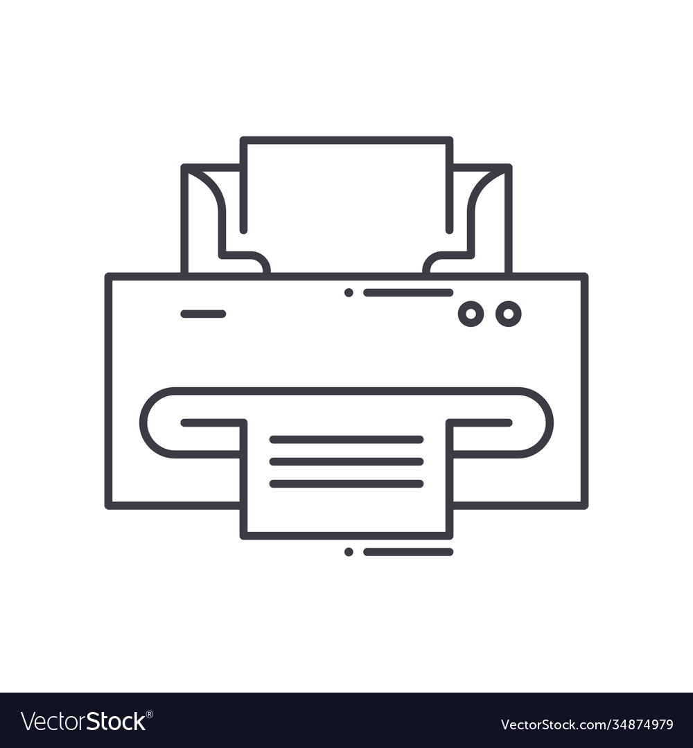 Printer icon linear isolated thin Royalty Free Vector Image