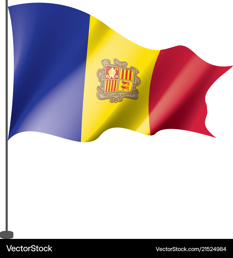 Andora flag on a white Royalty Free Vector Image