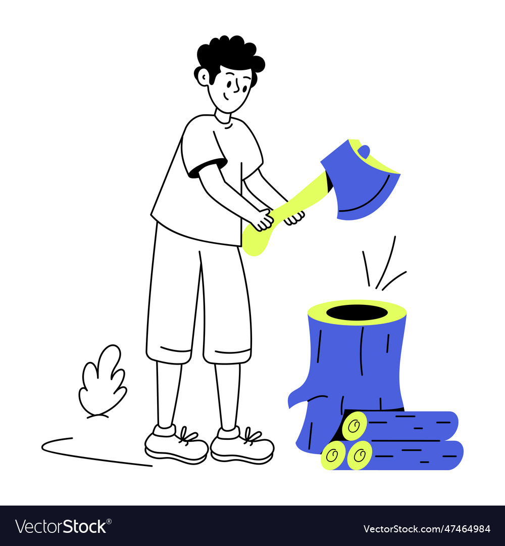 Cutting logs Royalty Free Vector Image - VectorStock