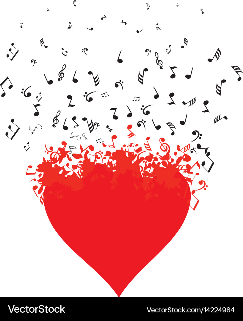 Musical heart Royalty Free Vector Image - VectorStock