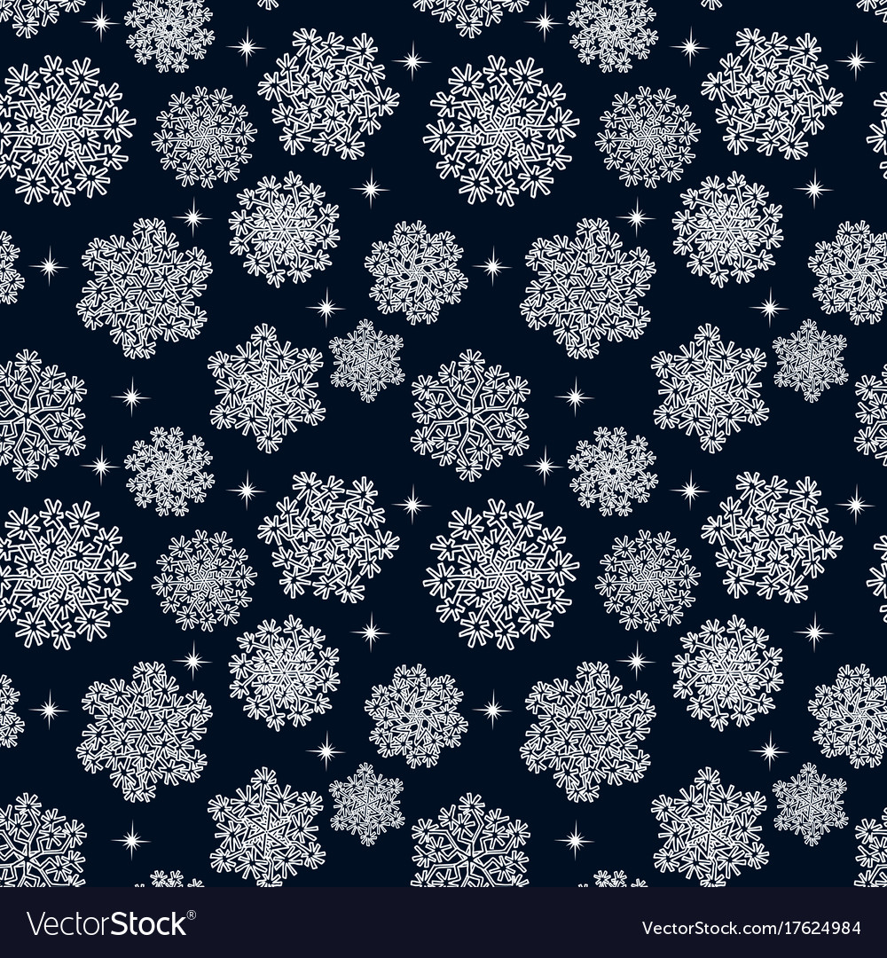 Snowflakes seamless pattern holiday background Vector Image