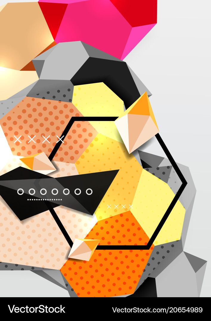 Color 3d geometric composition poster Royalty Free Vector
