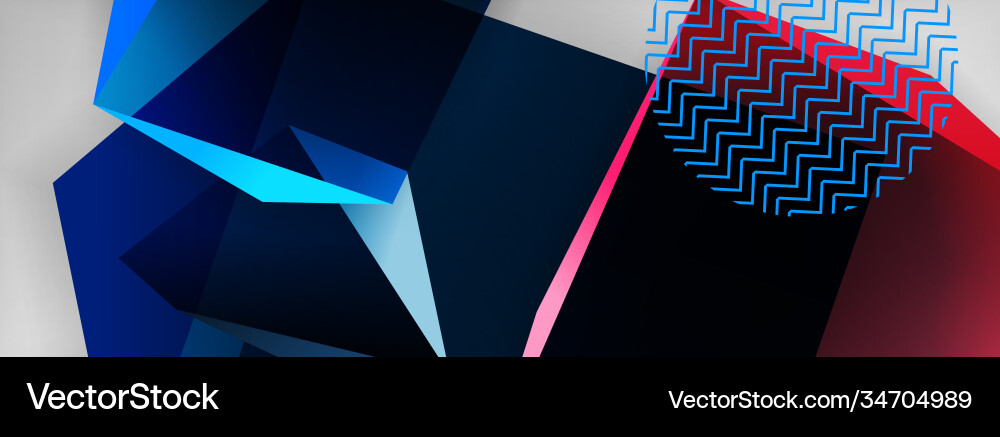 Low poly 3d geometric shapes minimal abstract Vector Image