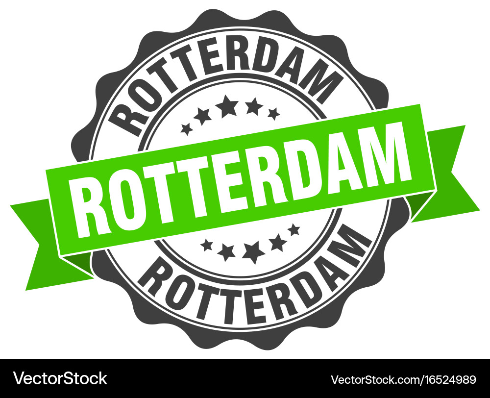 Rotterdam round ribbon seal Royalty Free Vector Image