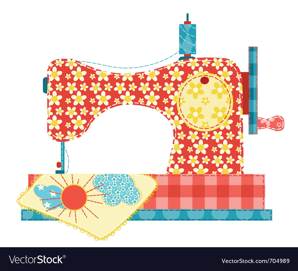 Sewing machine on white Royalty Free Vector Image