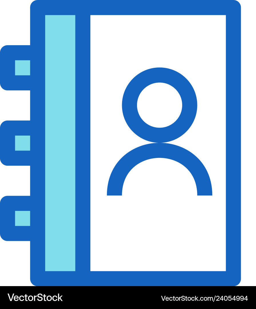 Address book filled line icon blue color Vector Image