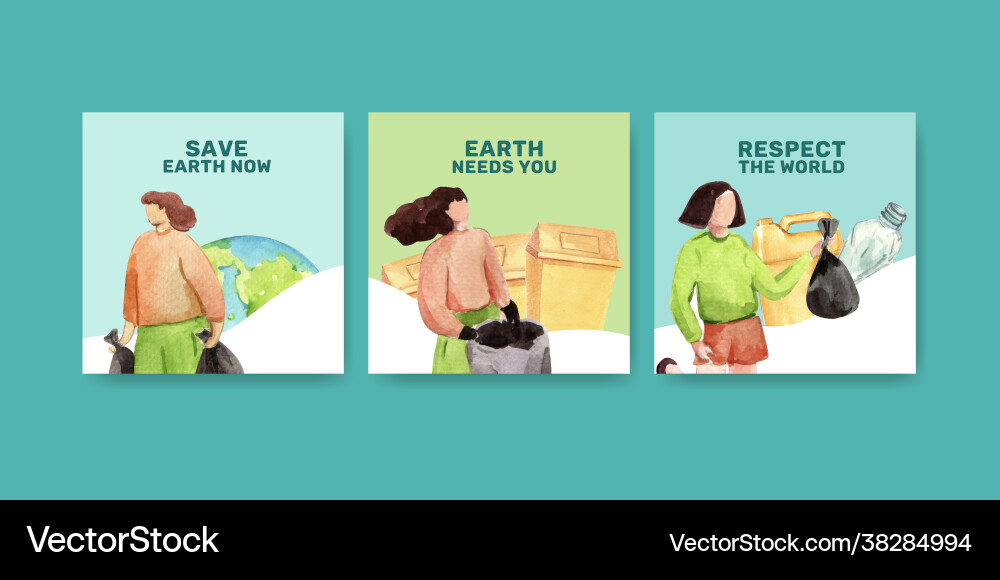 Advertise template with earth day concept design Vector Image