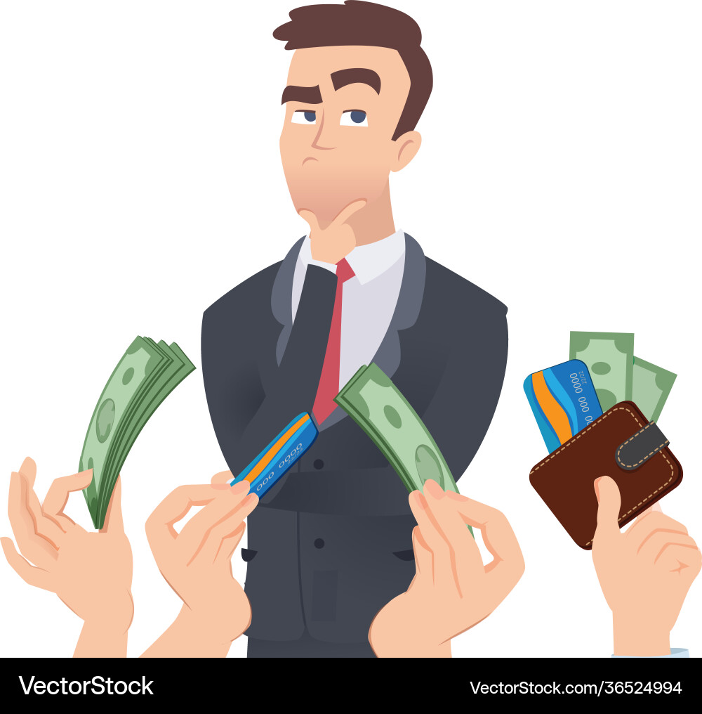 High qualification employee manager thinking Vector Image