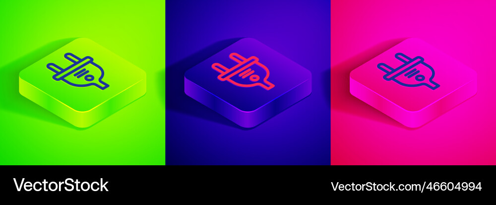 Isometric line electric plug icon isolated on Vector Image