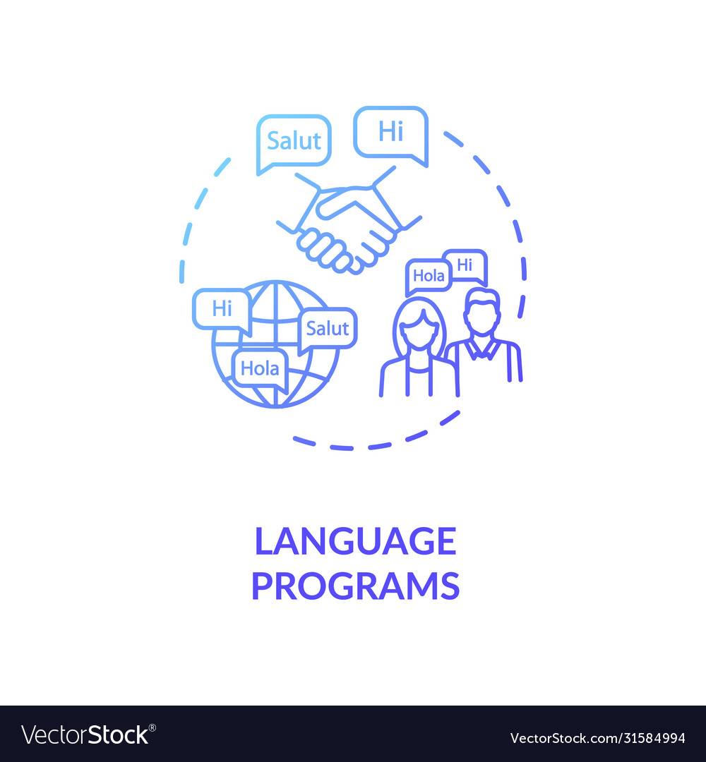 Language programs concept icon Royalty Free Vector Image