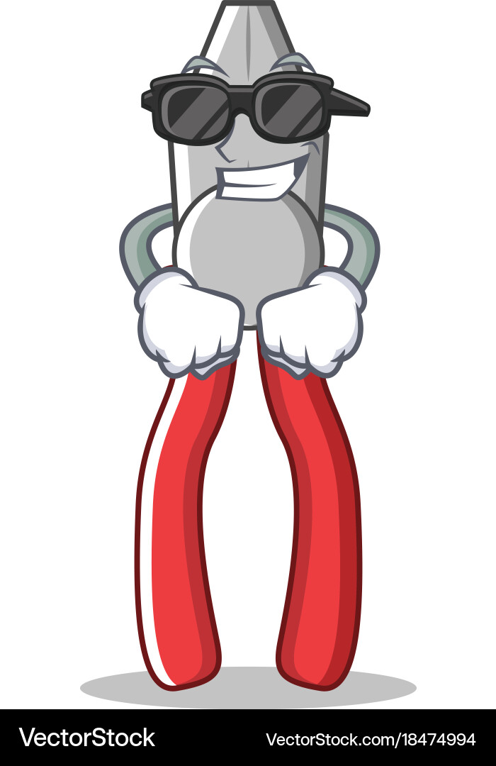 Super cool pliers character cartoon style Vector Image