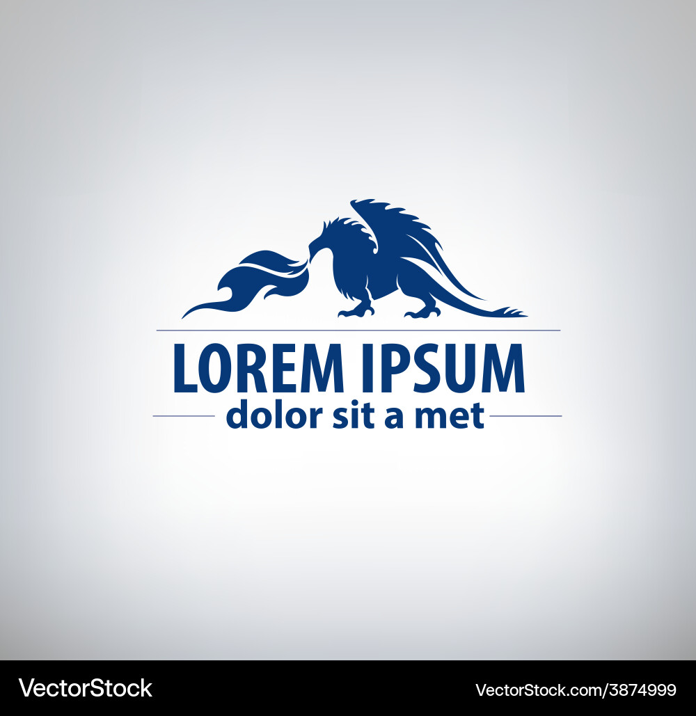 Dragon label logo template for your business Vector Image
