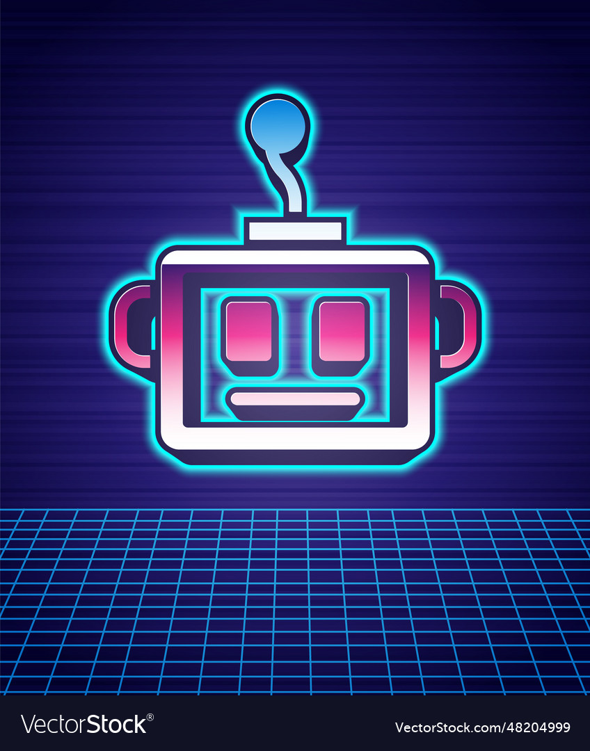Retro style artificial intelligence robot icon Vector Image Retro style artificial intelligence robot icon Vector Image