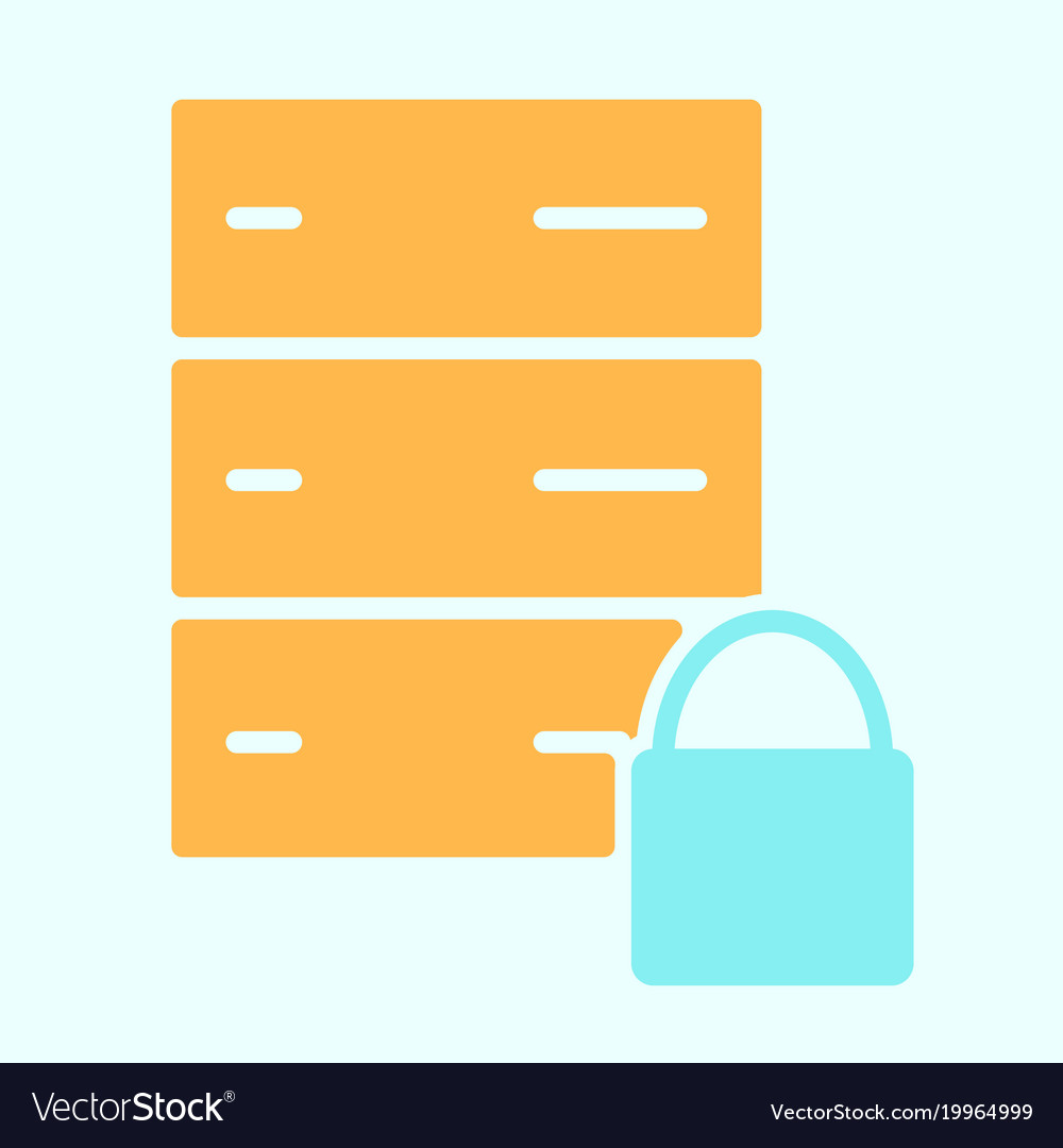 Server lock network icon simple minimal pictograph
