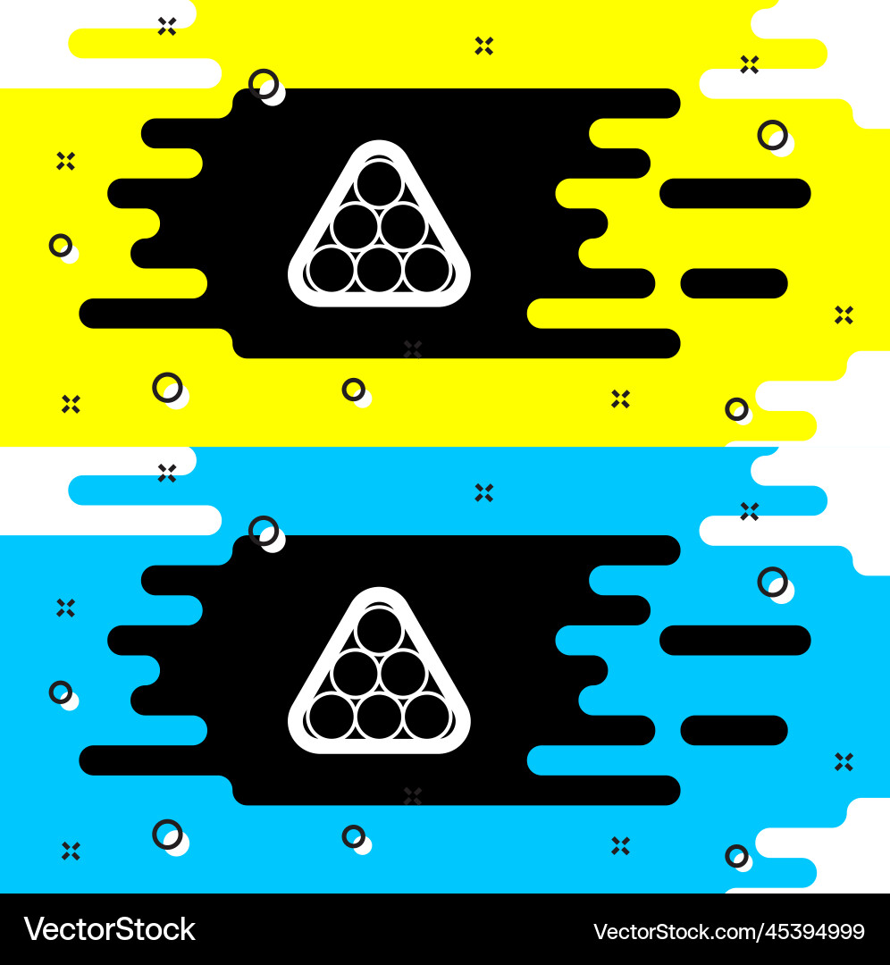 White billiard balls in a rack triangle icon Vector Image
