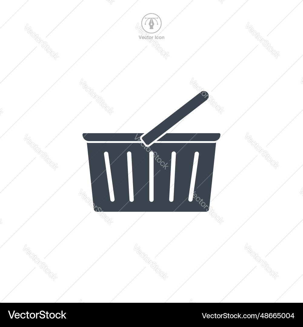 Basket icon symbol isolated on white background Vector Image