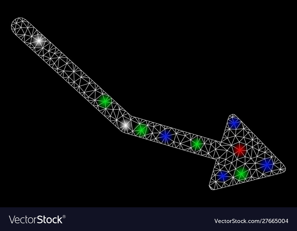 Bright mesh network negative trend arrow Vector Image Bright mesh network negative trend arrow Vector Image