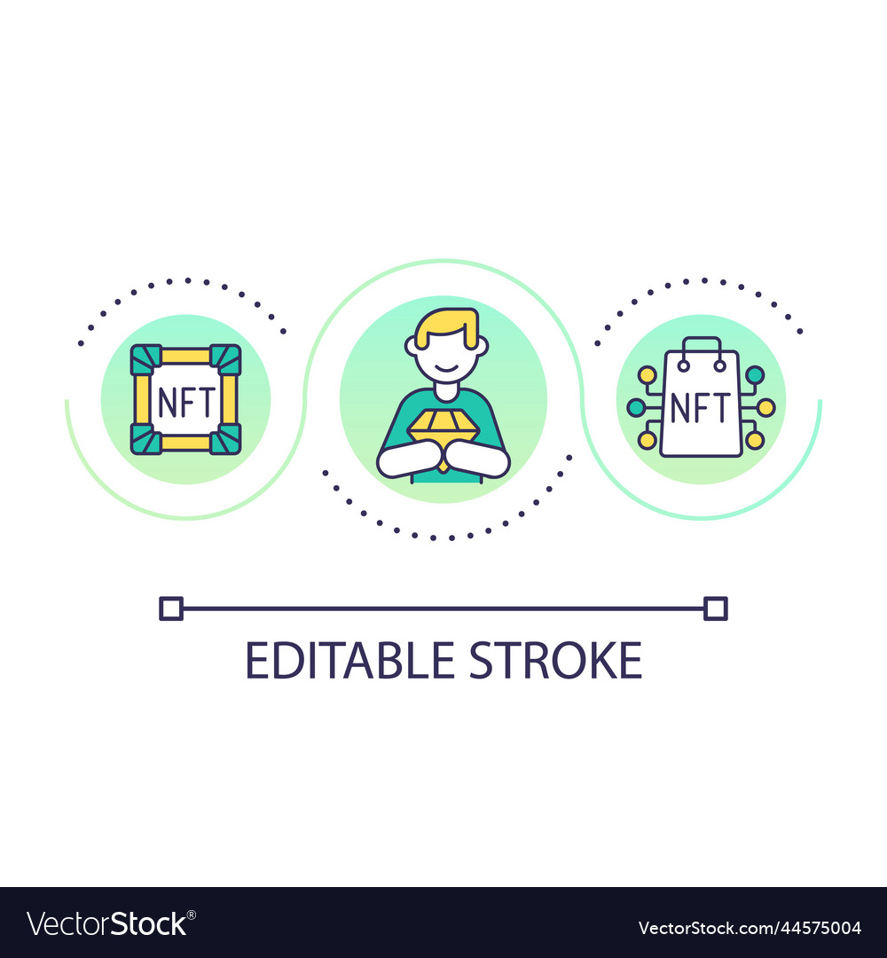 Buy unique nft loop concept icon Royalty Free Vector Image