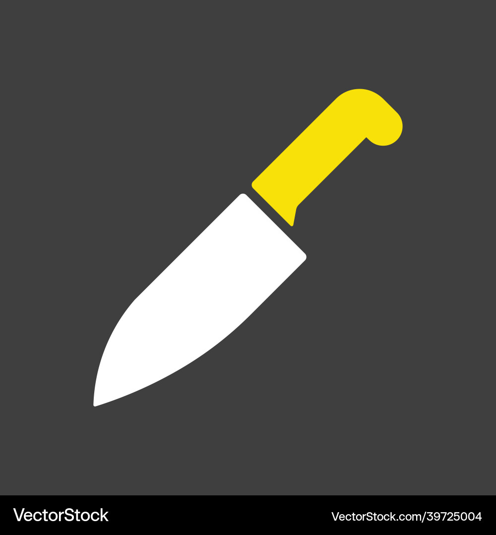 Chef kitchen knife icon cutlery utensils Vector Image