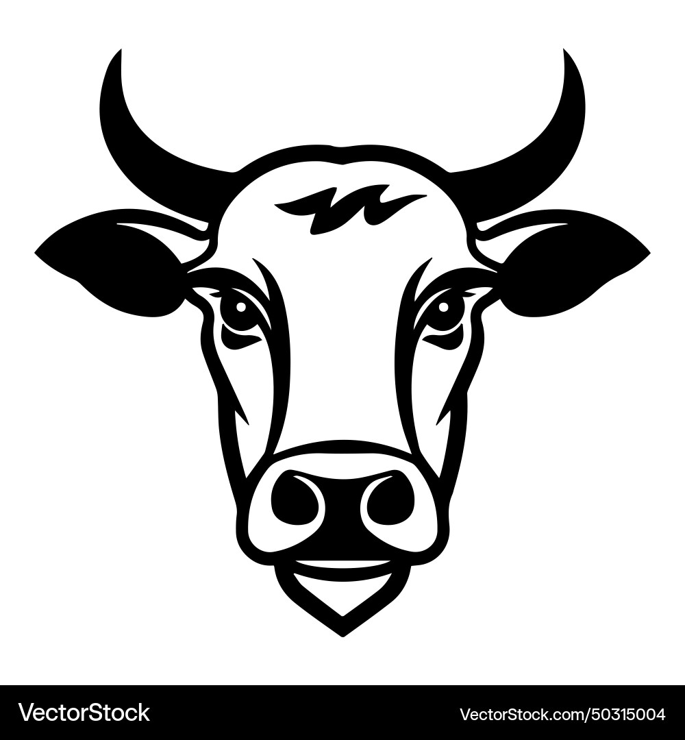 Cow flat icon isolated on white background Vector Image