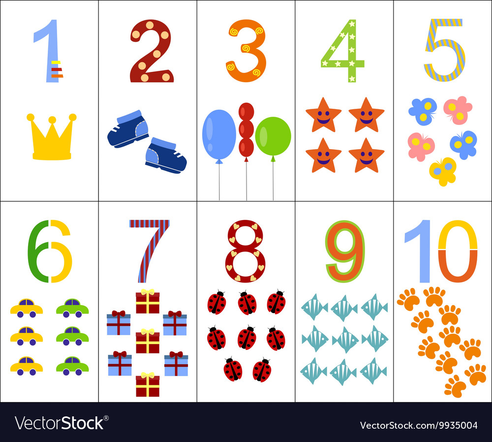 Numbers From One To Ten Royalty Free Vector Image