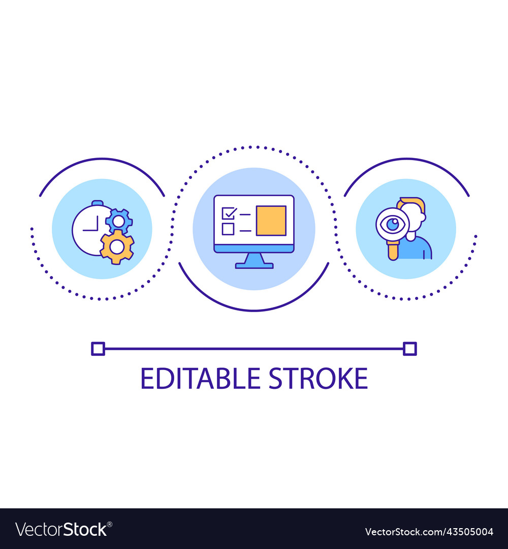Regular computer checkup loop concept icon Vector Image