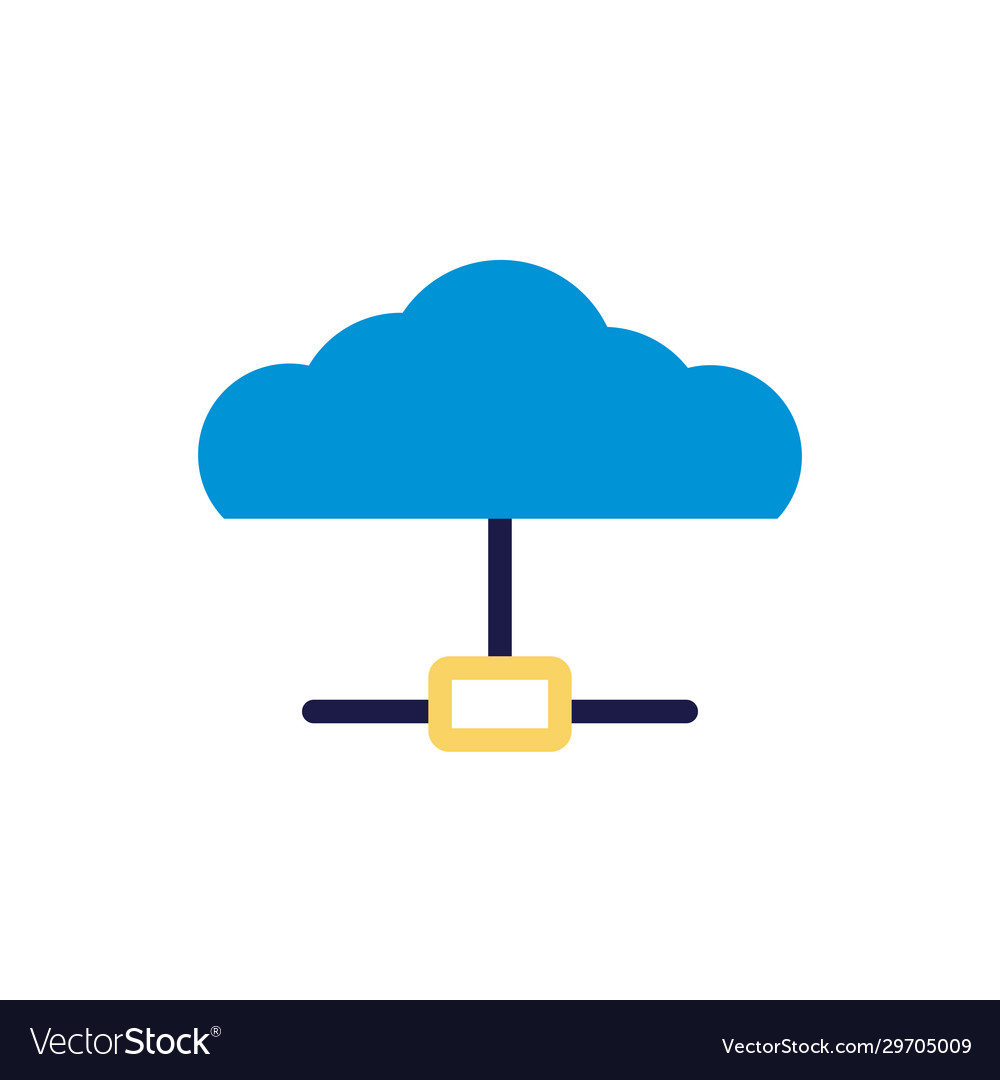 Cloud Computing With Lines Network Lineal Color Vector Image