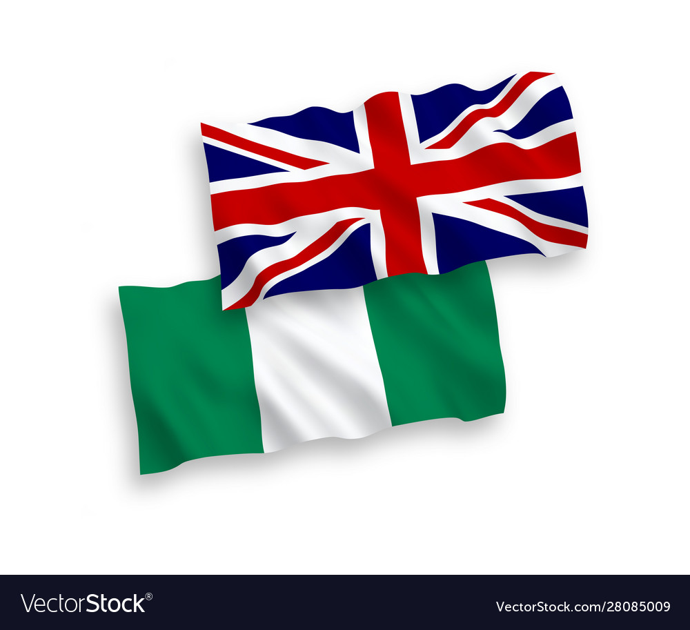 Flags great britain and nigeria on a white Vector Image Flags great britain and nigeria on a white Vector Image