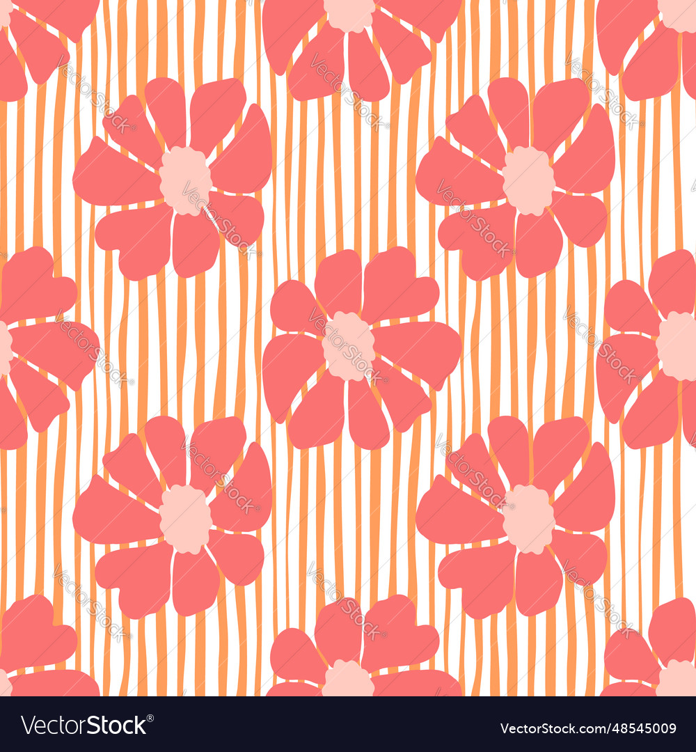 Retro groovy flowers seamless pattern vintage Vector Image Retro groovy flowers seamless pattern vintage Vector Image