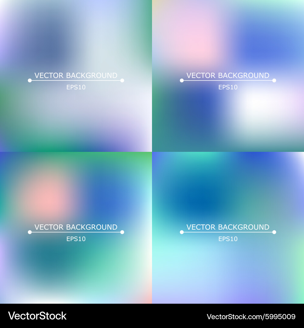 Set of four bright blurry backgrounds Royalty Free Vector