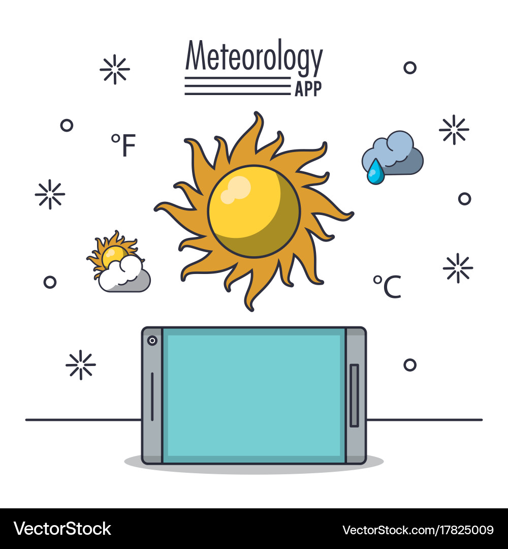 Weather meteorology app Royalty Free Vector Image