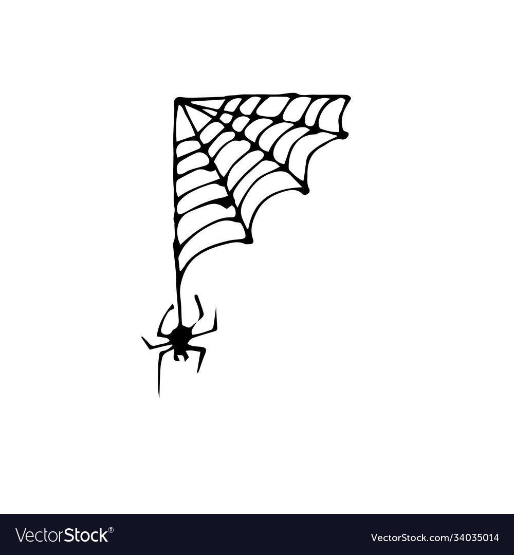 Doodle spider web set halloween decoration Vector Image Doodle spider web set halloween decoration Vector Image