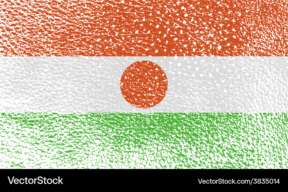 Flag of niger with old texture Royalty Free Vector Image