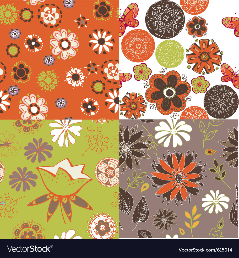 Floral repeat pattern Royalty Free Vector Image